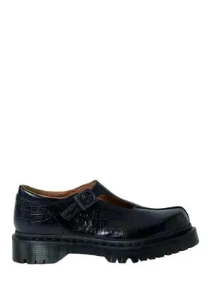 Dr. Martens Rejena Mj Croc-embossed Buckled Shoes - Black