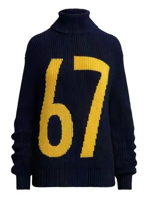 Ralph Lauren Intarsia-knit Turtleneck Sweater - Blue