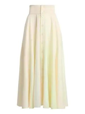 Ralph Lauren Midi A-line Skirt With Buttoned Front - Neutrals