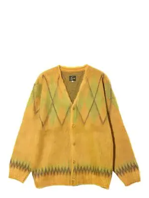 Needles Argyle Buttoned Cardigan - Yellow