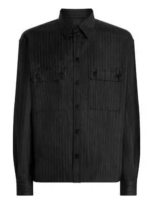Dolce & Gabbana Striped Pocket Shirt - Black