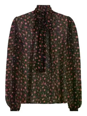 DOLCE & GABBANA Floral Blouse With Tie Neck