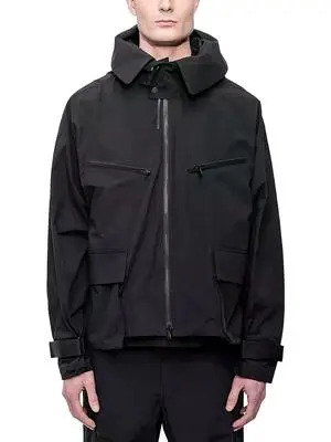 THE VIRIDI-ANNE Hooded Zip-up Jacket - Black