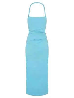 Paris Georgia Romy Braided Halterneck Midi Dress - Blue