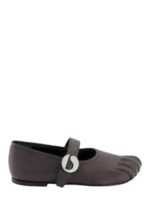 Coperni Toe-detail Buckle Ballet Flats - Brown