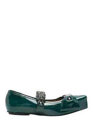 Toga Bow-embellished Ballet Flats - Green