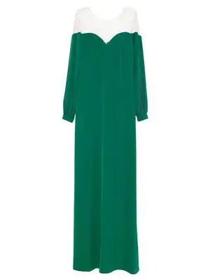 CRISTALLINI Carmen Long-sleeves Maxi Dress - Green
