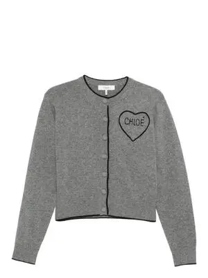 Chloé Heart-motif Buttoned Cardigan - Grey