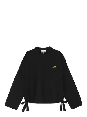 GANNI Tie-detail Sweater - Black