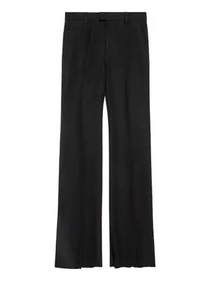Balenciaga Pleated Flared Trousers - Black