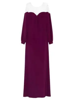 CRISTALLINI Long-sleeves Maxi Dress - Purple
