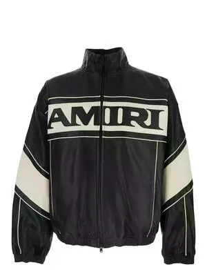Amiri Logo-print Leather Jacket - Black