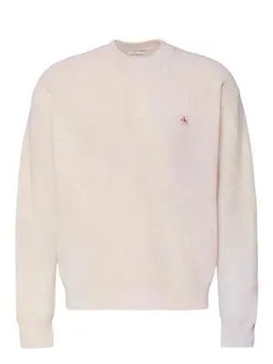 Calvin Klein Logo Crew-neck Sweater - Neutrals