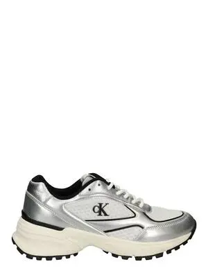 Calvin Klein Logo Detail Sneakers - Silver
