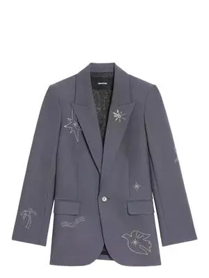 Zadig&Voltaire Embellished Single-breasted Blazer - Grey