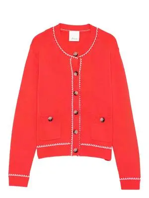 ALLUDE Patch-pocket Cardigan - Red