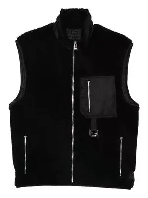 Fendi Zip-up Gilet With Chest Pocket - Black