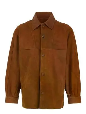 SUNFLOWER Buttoned Leather Shirt - Brown