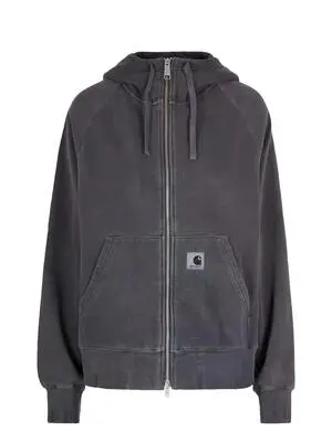 Carhartt Work In Progress Washed-out Zip-up Hoodie - Grey