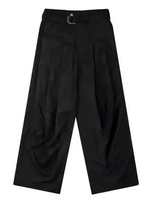 FFFPOSTALSERVICE Pleated Wide Leg Trousers - Black