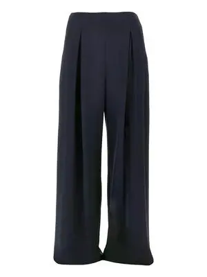 Max Mara Pleated Palazzo Pants - Blue
