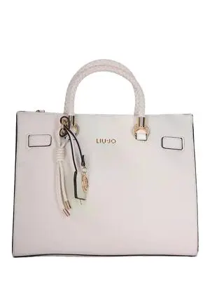 Liu Jo Logo-detail Tote Bag With Braided Handle - Neutrals