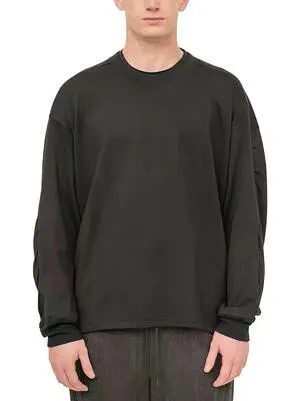 THE VIRIDI-ANNE Long-sleeve Crewneck Sweatshirt - Black
