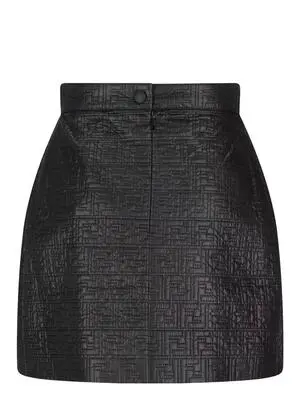 Fendi Logo-pattern Quilted Short Skirt - Black