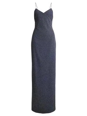 Ralph Lauren Caitlin Sequined Striped Maxi Dress - Blue