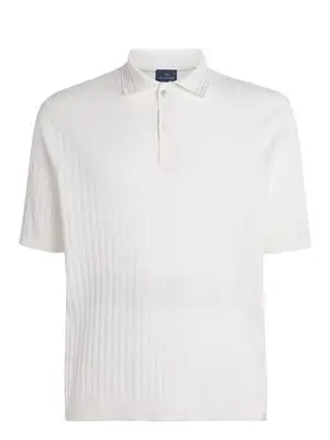 Paul & Shark Piuma Cotton Ribbed Polo Shirt - White