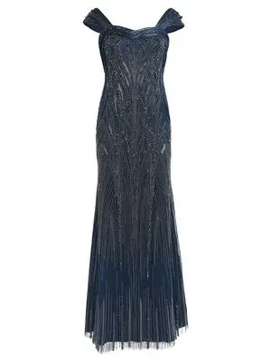 GAURAV GUPTA Embellished Orbit Sculpt Gown - Blue