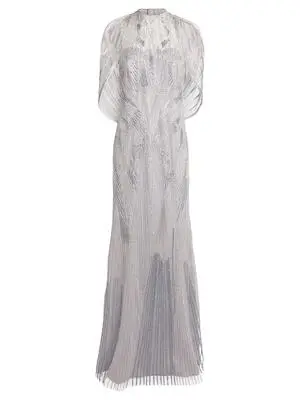 GAURAV GUPTA Veil-detail Aurora Gown - Silver