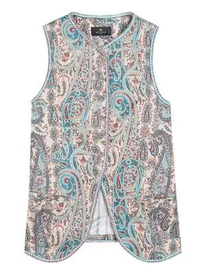 Etro Patterned Jacquard Cotton-blend Gilet - No Colour