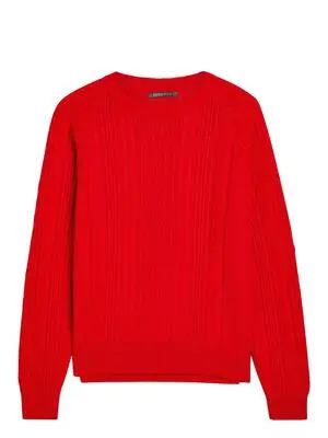 BEGG X CO Cable-knit Cashmere And Cotton-blend Jumper - Red
