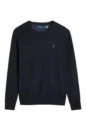 Polo Ralph Lauren Logo-embroidered Waffle-knit Jumper - Navy