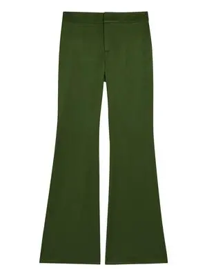 Alice + Olivia Flared-leg Woven Trousers - Dark Green