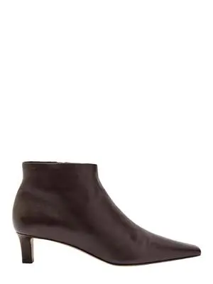 THE ROW Carla 45 Leather Ankle Boots - Brown