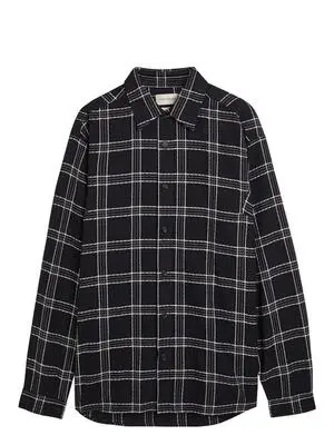 Oliver Spencer Garrison Plaid Cotton Shirt - Black
