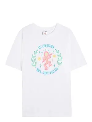 Casablanca Dance Joy Printed Cotton T-shirt - White