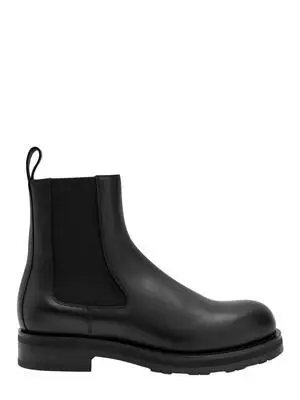 THE ROW Leather Chelsea Boots - Black