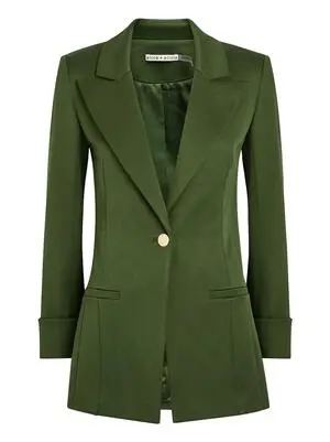 Alice + Olivia Burns Woven Blazer - Dark Green