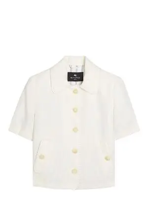 Etro Embroidered Linen Jacket - Ivory