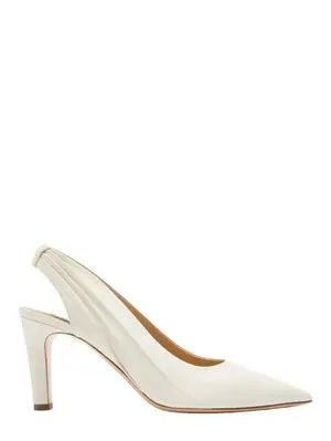 Gabriela Hearst Amari 90 Leather Slingback Pumps - Ivory