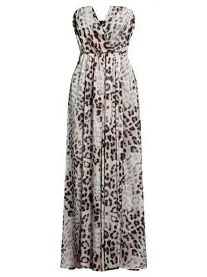 GAËLLE PARIS Leopard Print Maxi Dress - Beige