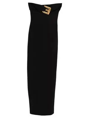 Balmain Strapless Maxi Dress - Black