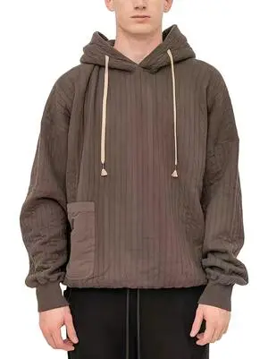 THE VIRIDI-ANNE Patch-pocket Hoodie - Brown