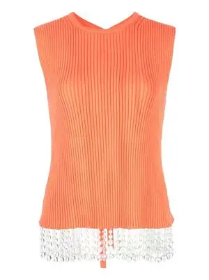 Opening Ceremony Beaded Open-back Top - Orange