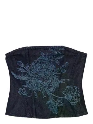MARQUES' ALMEIDA Floral Corset Top - Blue