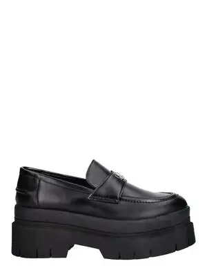 Hugo Logo Platform Loafers - Black