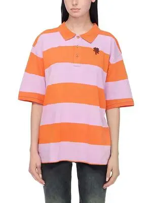 Marc Jacobs Striped Polo Top - Orange